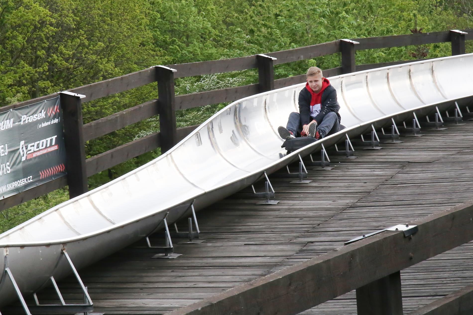 Fun in Prague. Ride a bobsled