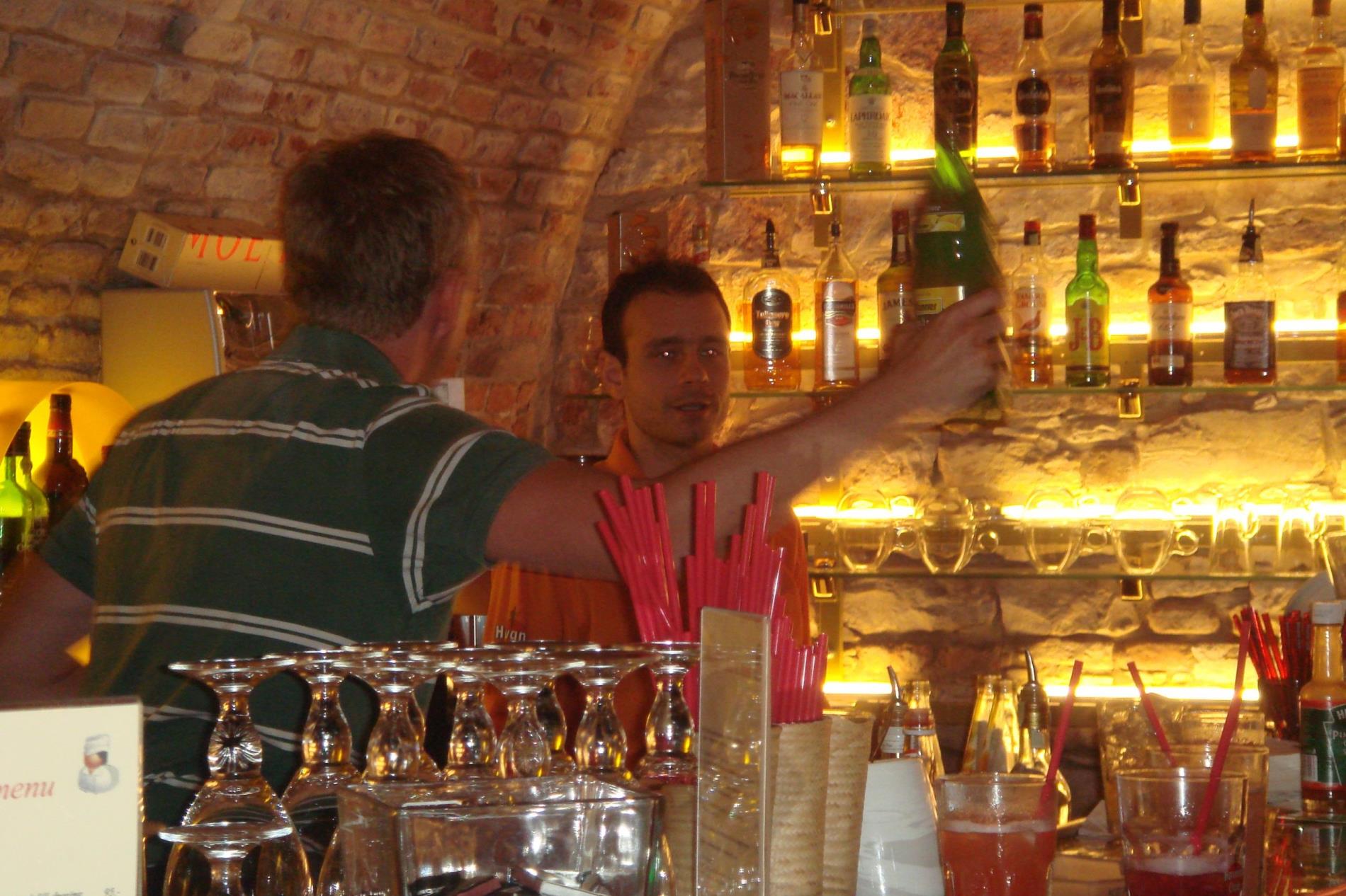 Fun in Prague. Bartender lesson