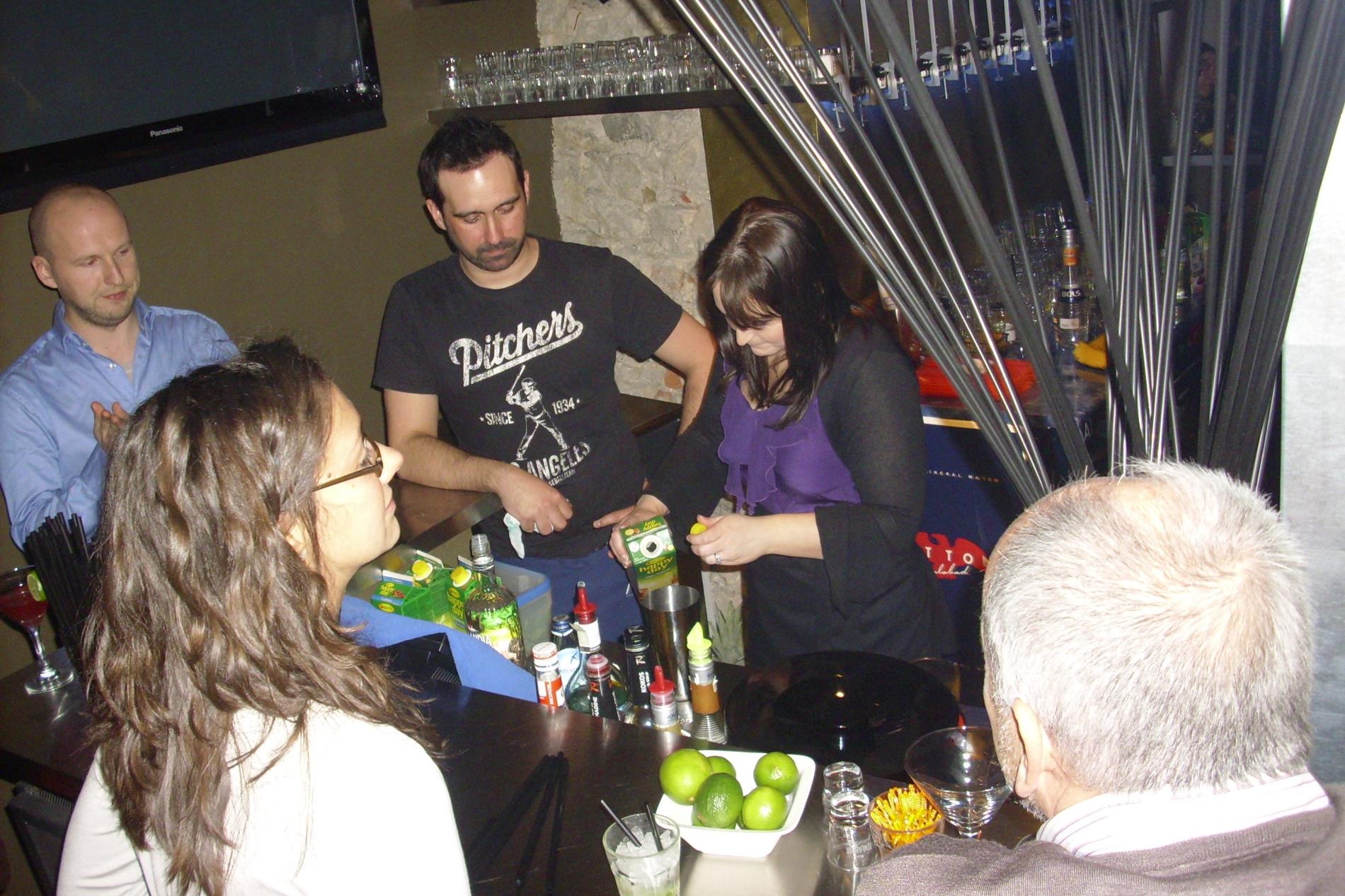 Fun in Prague. Bartender lesson