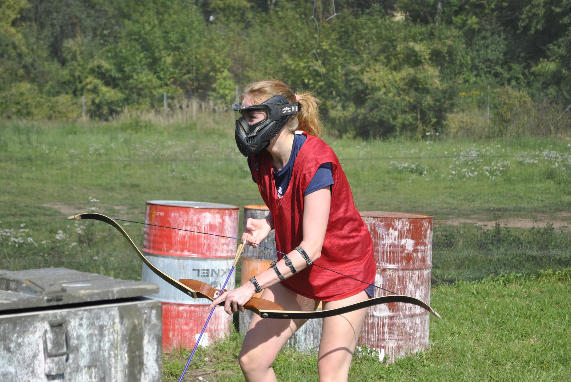 Fun in Prague. Extreme archery outdoor