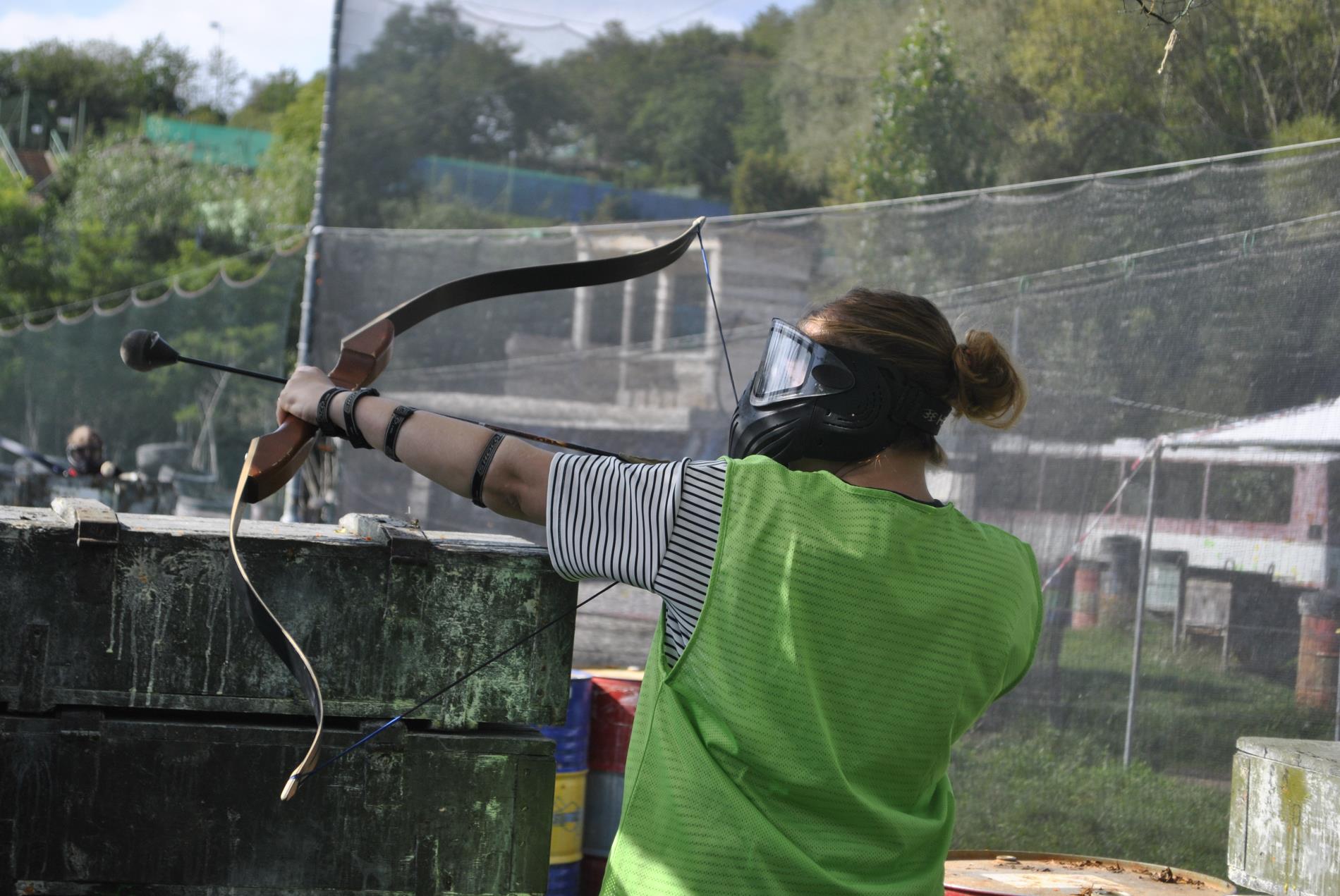 Fun in Prague. Extreme archery outdoor
