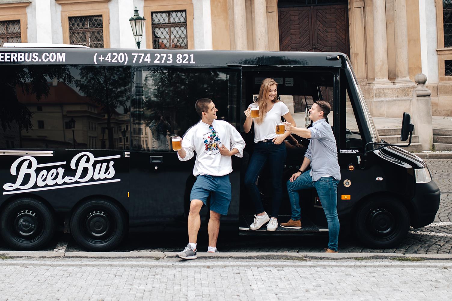 Fun in Prague. Party beer bus